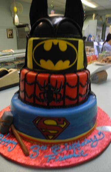 Batman, SpiderMan, Superman Cake - B0777 – Circo's Pastry Shop