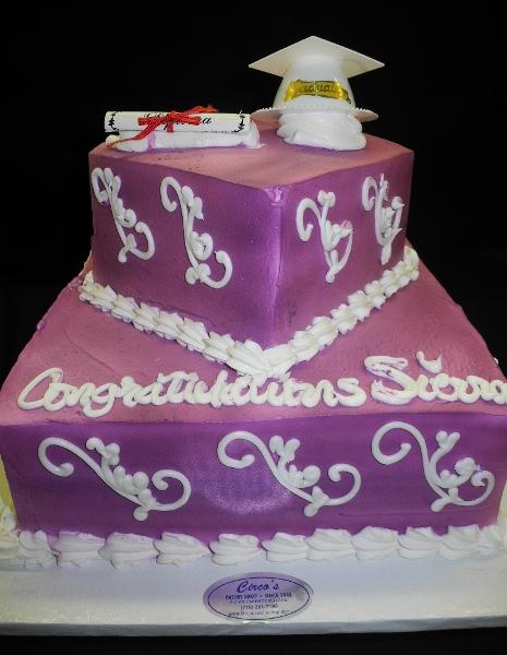 Lavender Graduation Cake - CS0167 – Circo's Pastry Shop