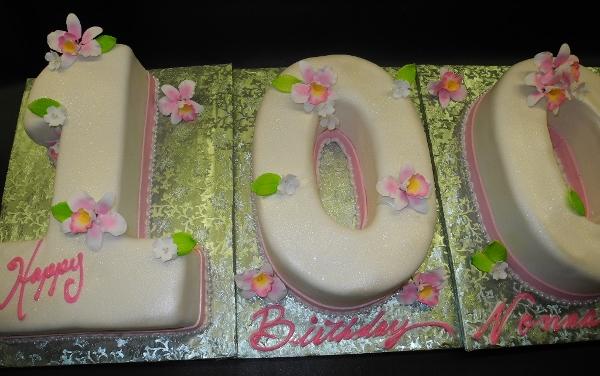 Number 100 fondant birthday cake - CS0138 – Circo's Pastry Shop