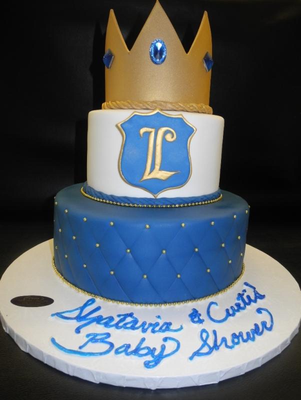 Prince Fondant Baby Shower Cake - BS258 – Circo's Pastry Shop