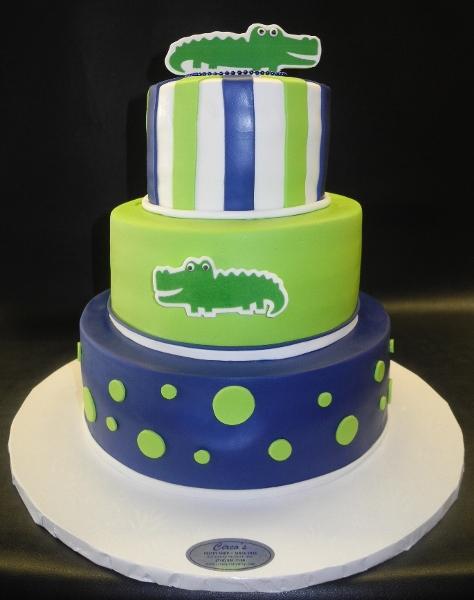 Alligator Birthday Fondant Cake - BS066 – Circo's Pastry Shop