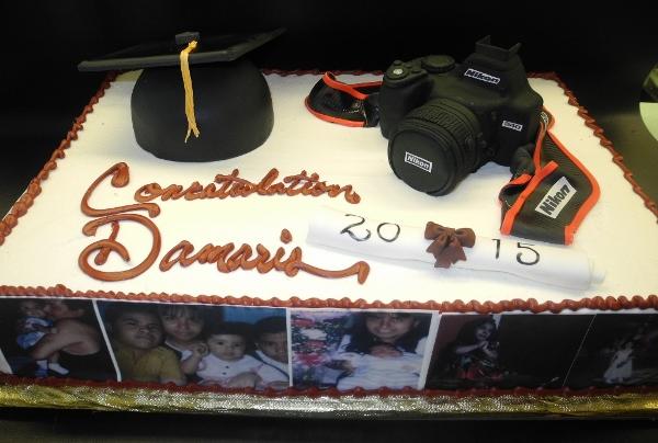 Canon Camera and Fondant 3D Graduation Icing Cake with Edible Images ...