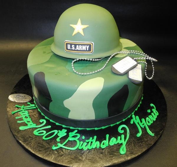 Army Fondant Custom Cake - CS0068 – Circo's Pastry Shop