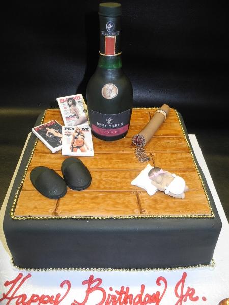 Remy Martin Fondant Custom Cake - CS0116 – Circo's Pastry Shop