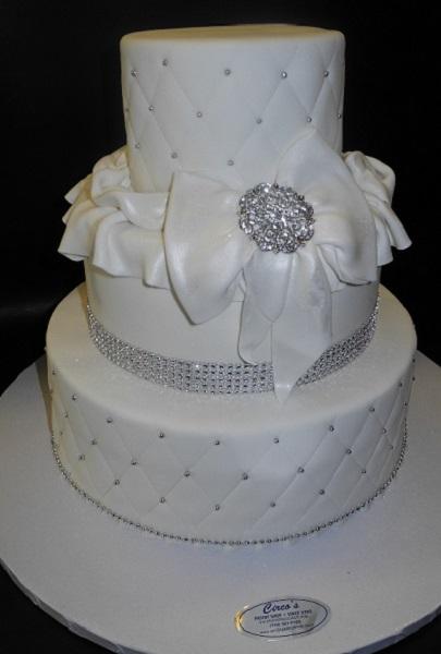 Diamond Imprint wedding cake - W149 – Circo's Pastry Shop